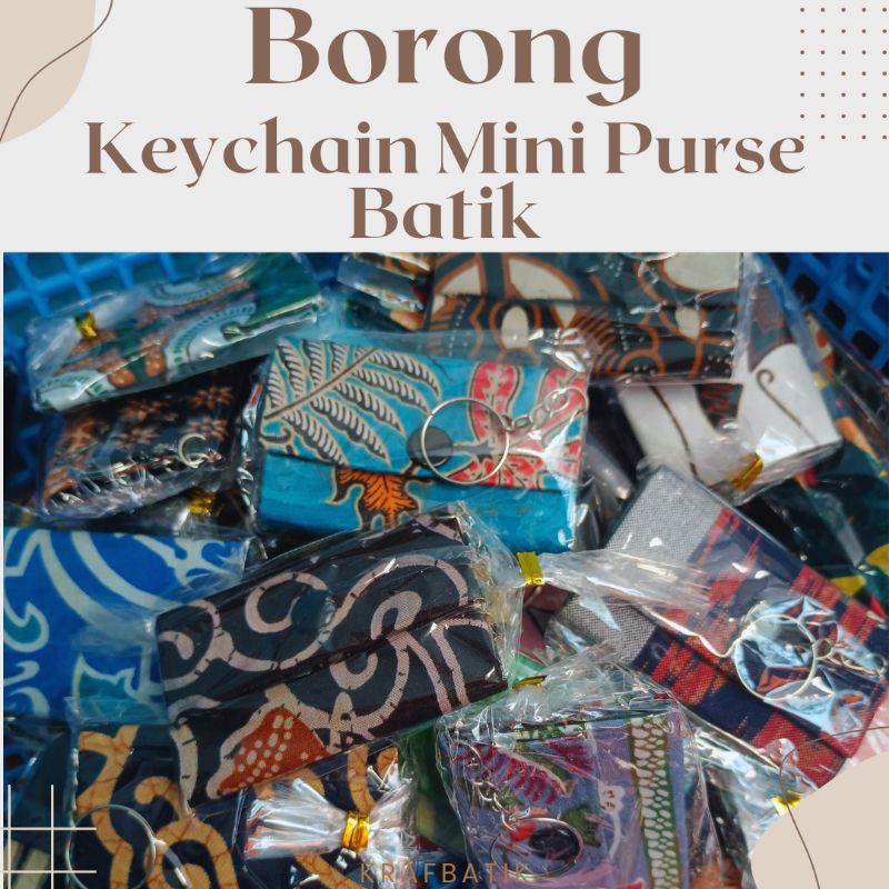 [BORONG] 50pcs Keychain Mini Purse Batik for souvenir doorgift freegift ...