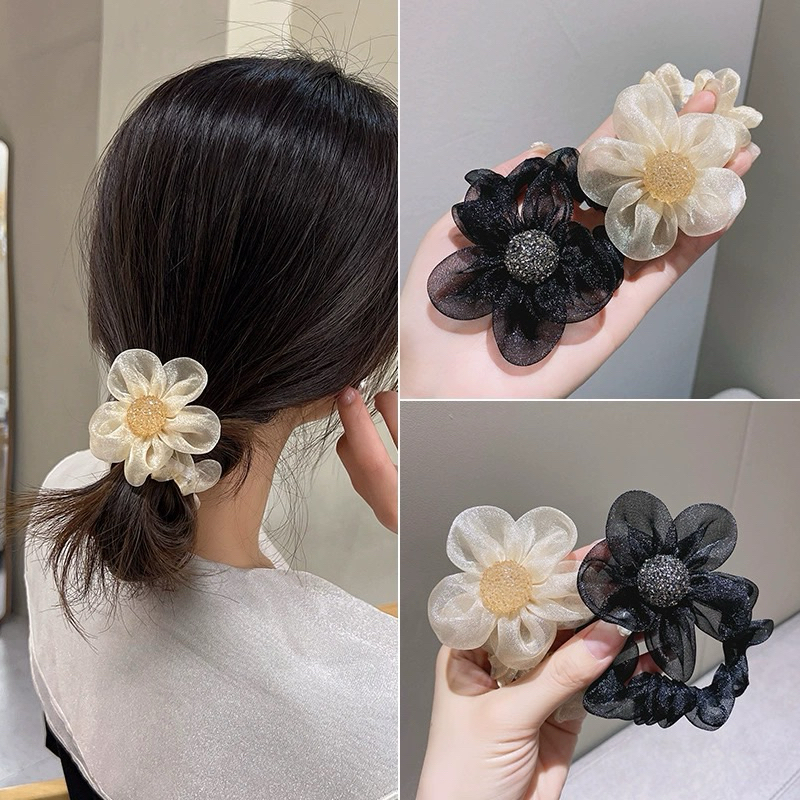 Lace Flower Rubber Band Bunga Getah Ikat Rambut Hair Band Scrunchie ...