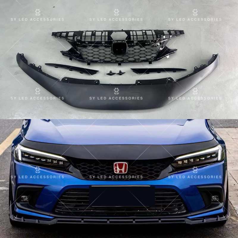 CIVIC FE 2022 2023 TYPE R GRILL + UPPER COVER WITH SENSOR HOLE READY ...