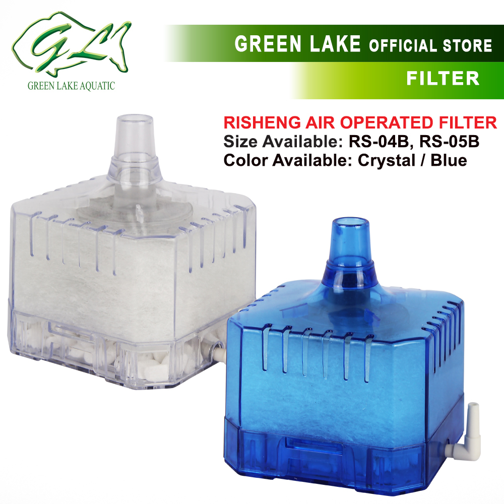 [RANDOM COLOUR] Aquarium Fish Tank Risheng Air Operated Filter RS 04B ...