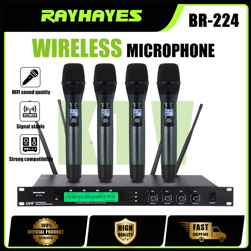 RAYHAYES original professional UHF wireless microphone set for karaoke ...