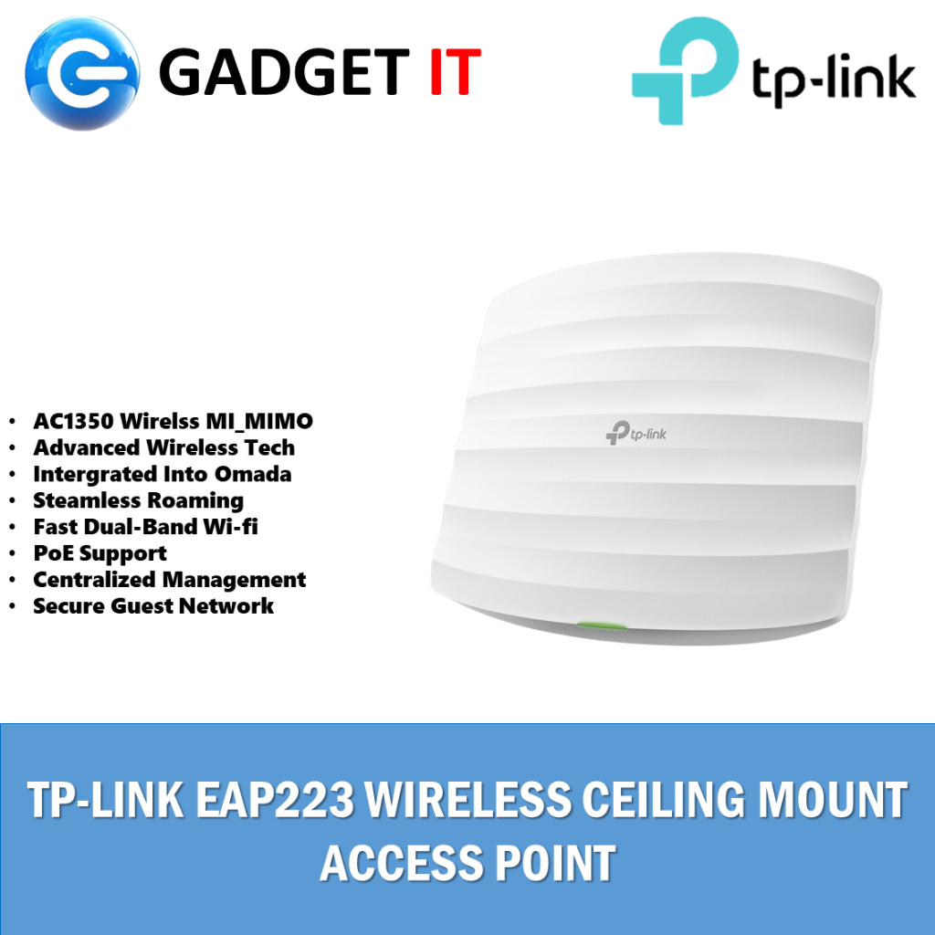 TP-LINK EAP223 AC1350 WIRELESS MU-MIMO GIGABIT CEILING MOUNT ACCESS ...