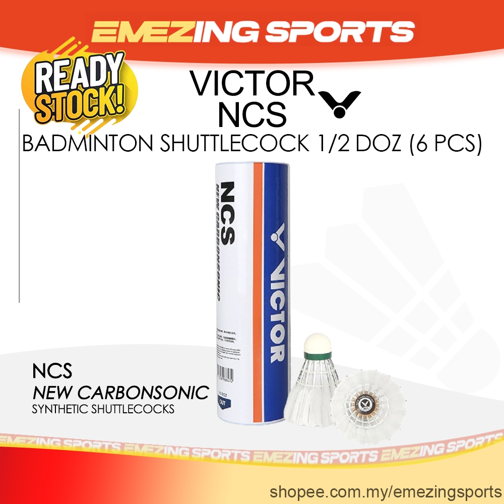 VICTOR NCS SYNTHETIC 1/2 DOZEN (6 PCS) SHUTTLECOCK SHUTTLE - NEW ...