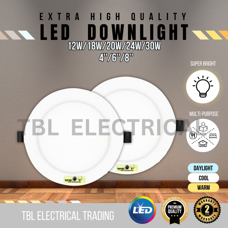 🔥SIRIM🔥LED Downlight Round 12W 20W 24W Lampu Siling Rumah Down Light ...