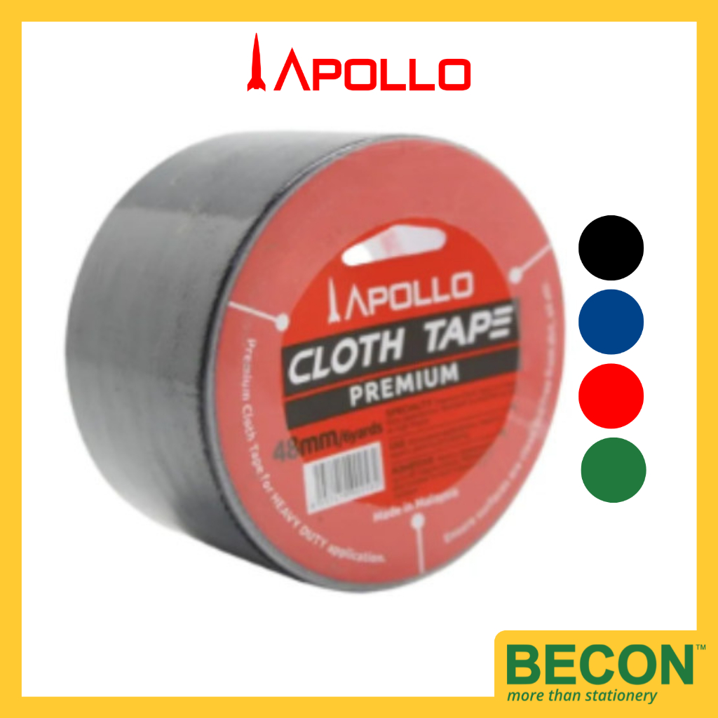 Apollo Binding Tape 48mm Black | Blue | Red | Green | Shopee Malaysia