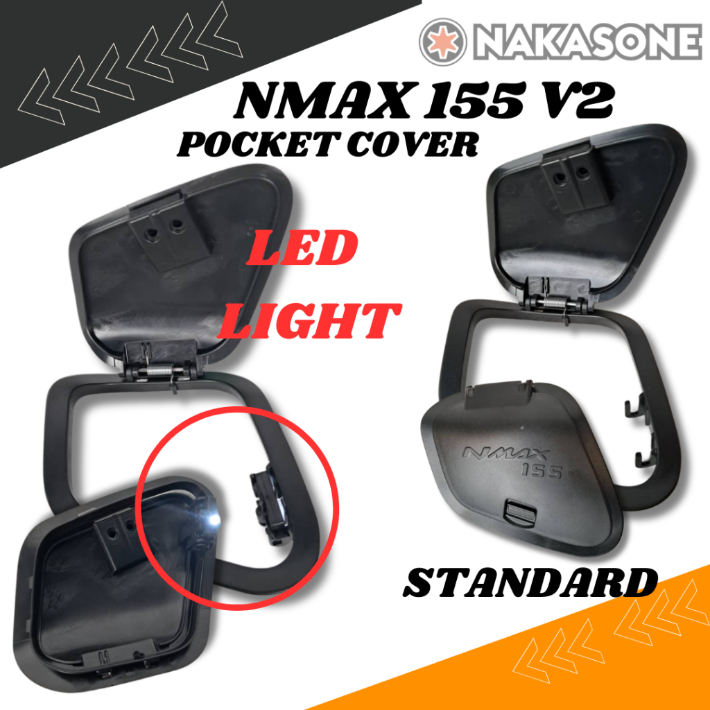 YAMAHA NMAX 155 V2 POCKET COVER [ LED LIGHT ] / [ STANDARD ]TOOL BOX ...