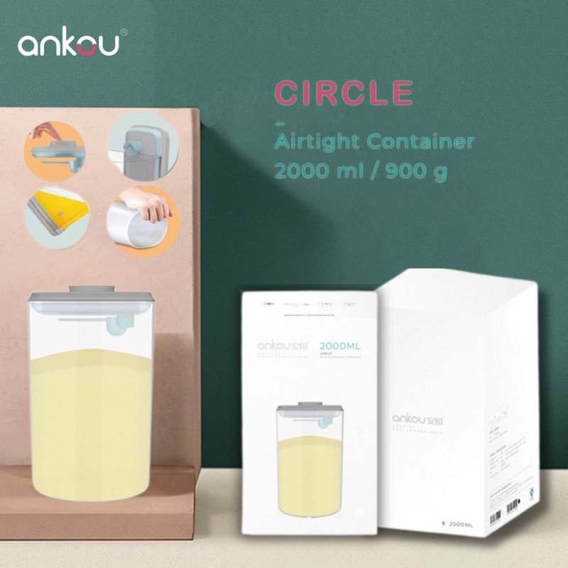 ANKOU Air Tight Milk Powder Container - Circle (2000ml/900g) | Shopee ...