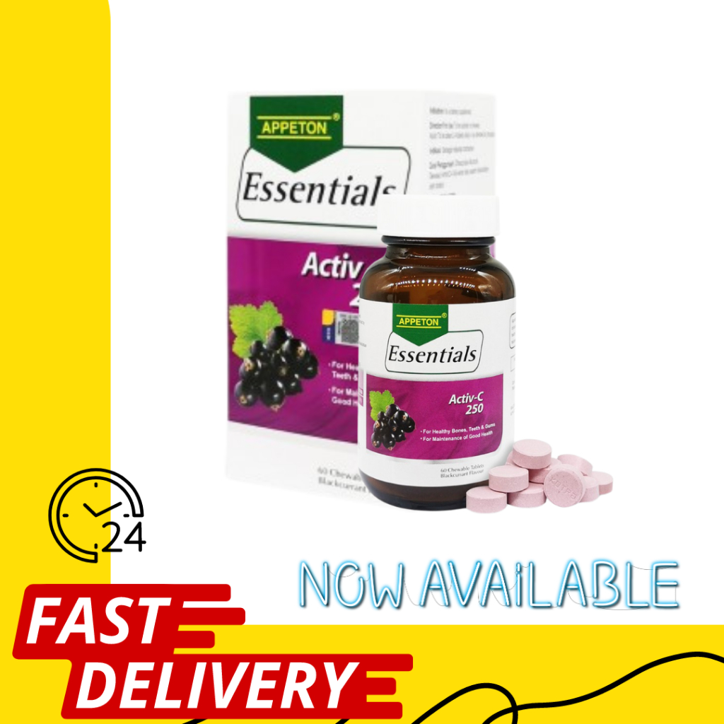 Appeton Essential Activ C 250mg Blackcurrant 60s (EXP 12/24) | Shopee ...