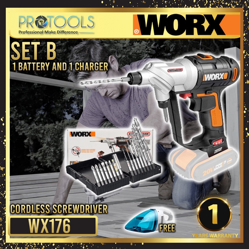 WORX WX176 2-in-1 Switch Drill & Driver 20V - original | Shopee Malaysia