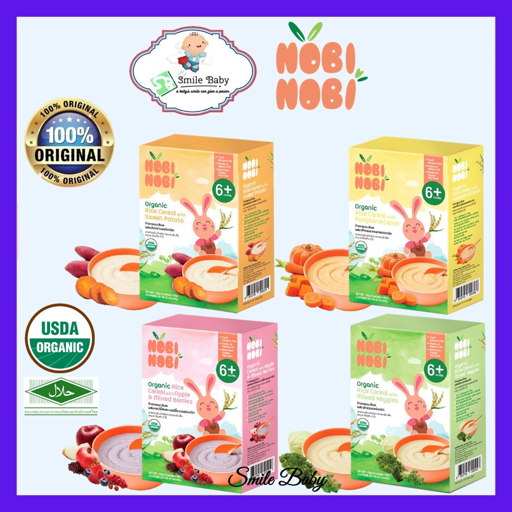 NOBI NOBI Organic Rice Cereal (120g) - Sweet Potato/Mixed Veggies ...