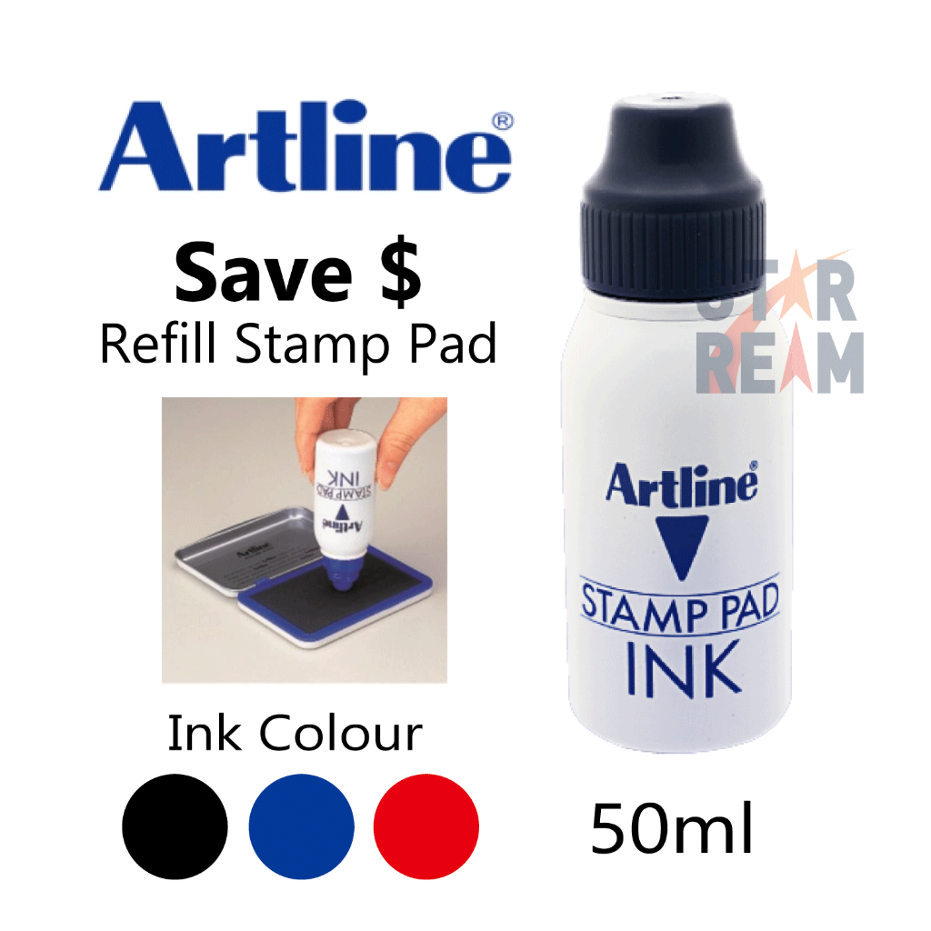 Artline Stamp Pad Refill Ink/ Rubber Stamp Ink 50ml (Artline ESA-2N ...