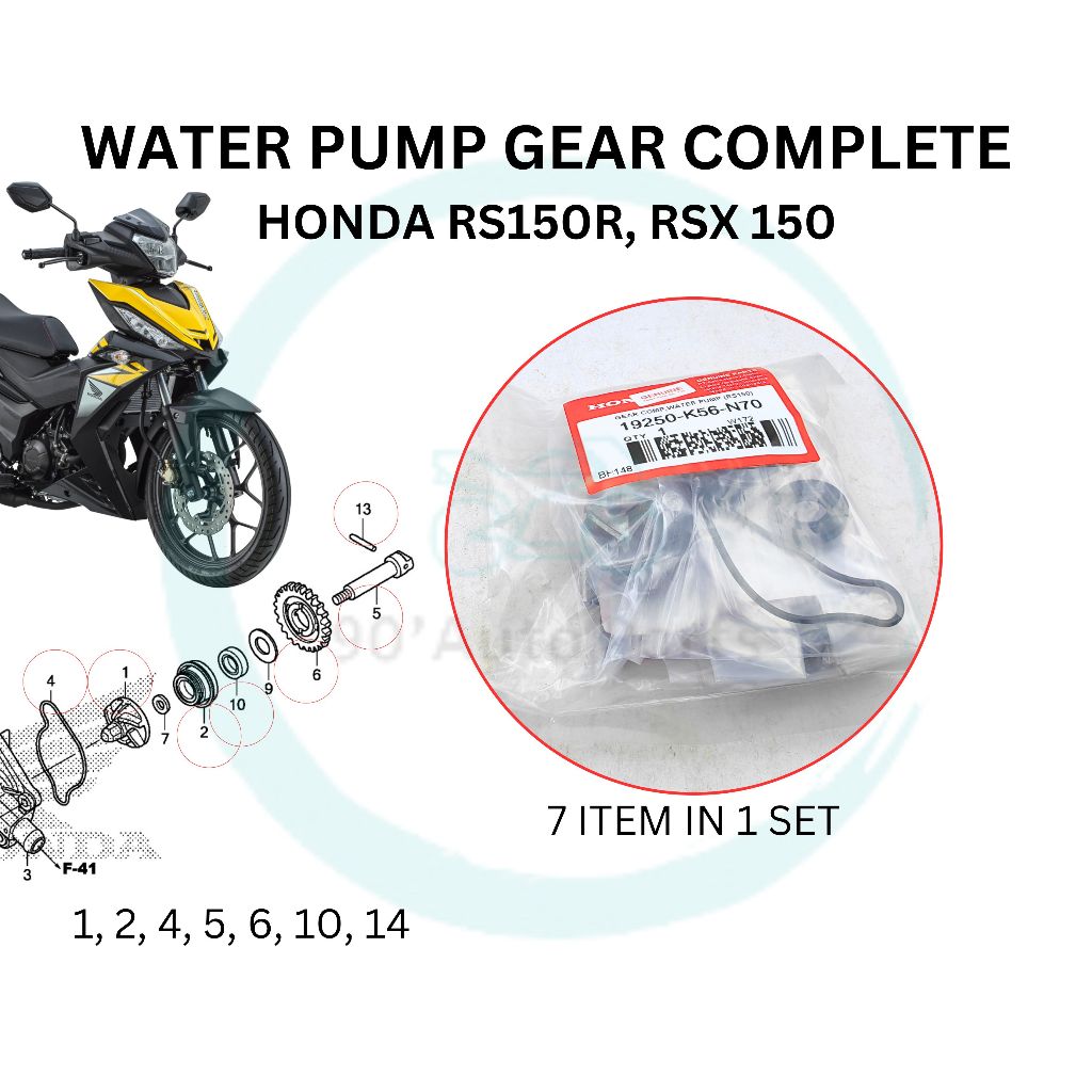 MOTOR HONDA RS150R RS150 R RSX 150 RS X 150 WATER PUMP GEAR COMPLETE ...