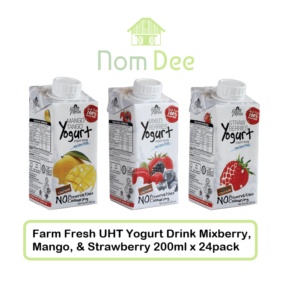 Farm Fresh UHT Yogurt Drink - Mixberry/Mango/Strawberry (200ml x 24 ...