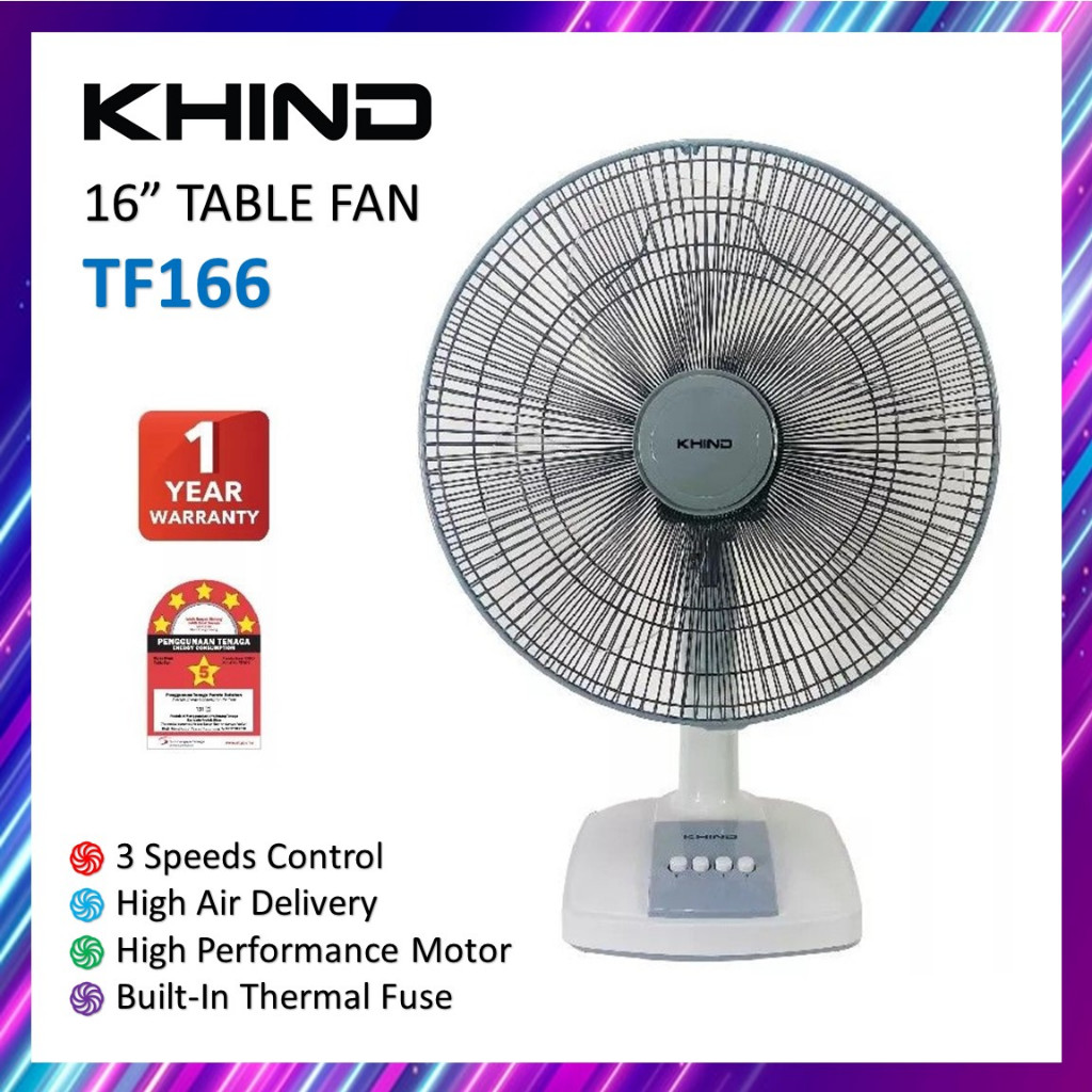 Khind 16" Table Fan TF1610SE TF166 / Kipas Meja 16Inch Desk Fan ...
