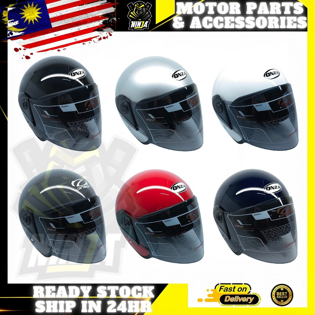 [ONZA] MOTORCYCLE HELMET WITH VISOR MBA SPORTY SERIES SIRIM CERTIFIED L ...