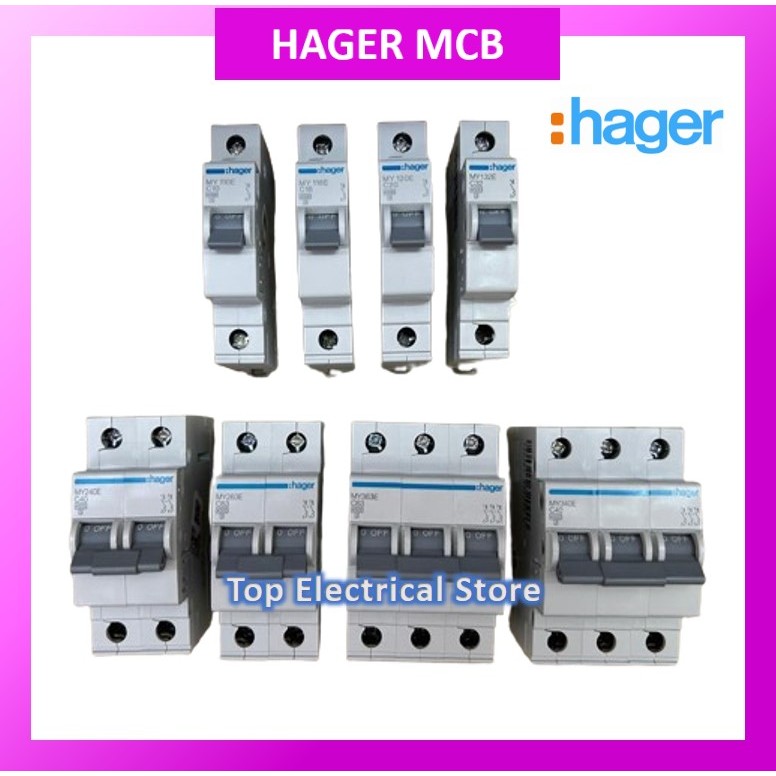 HAGER MY SERIES 1 POLE MCB 10A/16A/20A/32A (4.5KA) MINIATURE CIRCUIT BREAKER | Shopee Malaysia