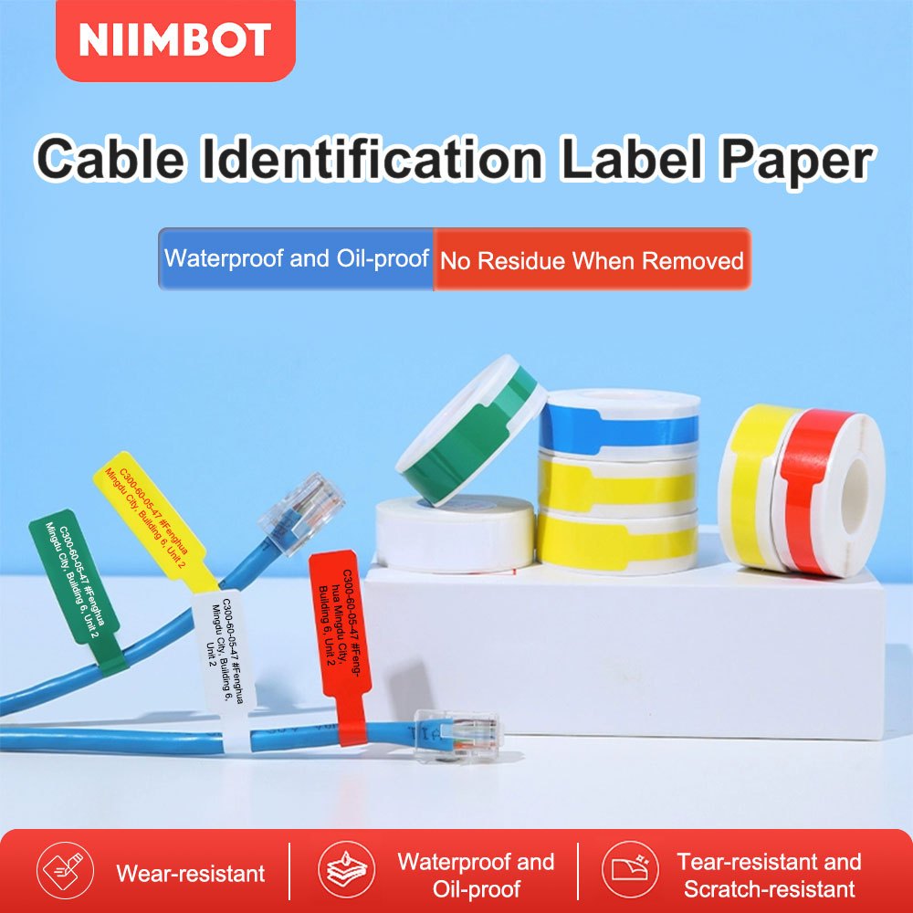 NIIMBOT B18 Cable Name Label Paper, Classification Name Stickers for ...