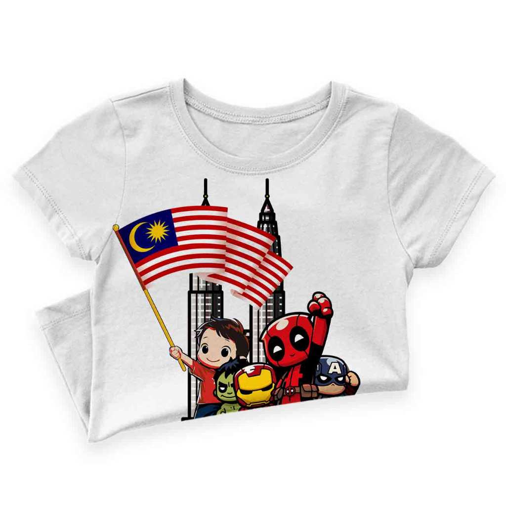 Malaysia Deadpool Merdeka Avengers Iron Man Hulk Kemeja Kids Girl ...