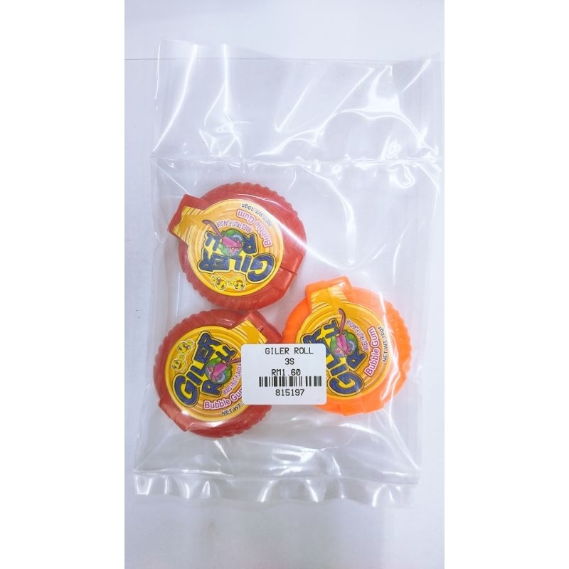 [3pcs/30pcs] QEQE Giler Roll Mixed Fruit Flavour Bubble Gum Halal Ready ...