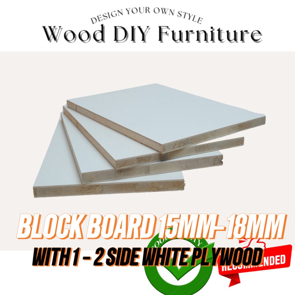 Block Board With 15mm - 18mm 1side/2side White plywood | Shopee Malaysia