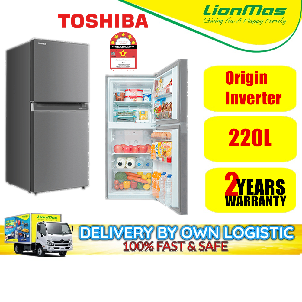 TOSHIBA 220L Inverter Refrigerator GR-RT230WE PETI SEJUK FRIDGE ...