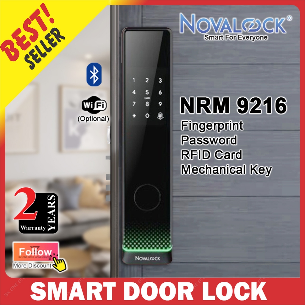 Novalock NRM 9216 SMART DIGITAL DOOR LOCK(Fingerprint, Password,RFID ...