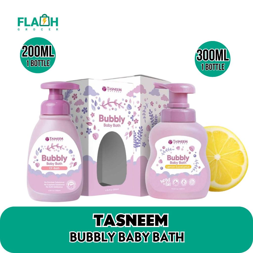 Tasneem- Bubbly Baby Bath- Lemon Eucalyptus- 300ml / CF-Bath- 200ml ...