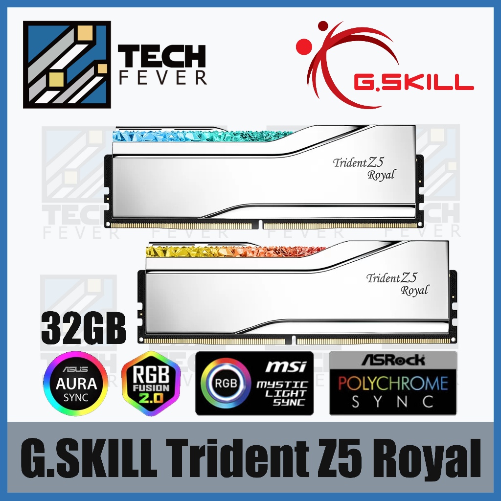 G.SKILL Trident Z5 Royal DDR5-7200 CL34-45-45-115 1.40V 32GB (2x16GB) Intel XMP (F5 ...