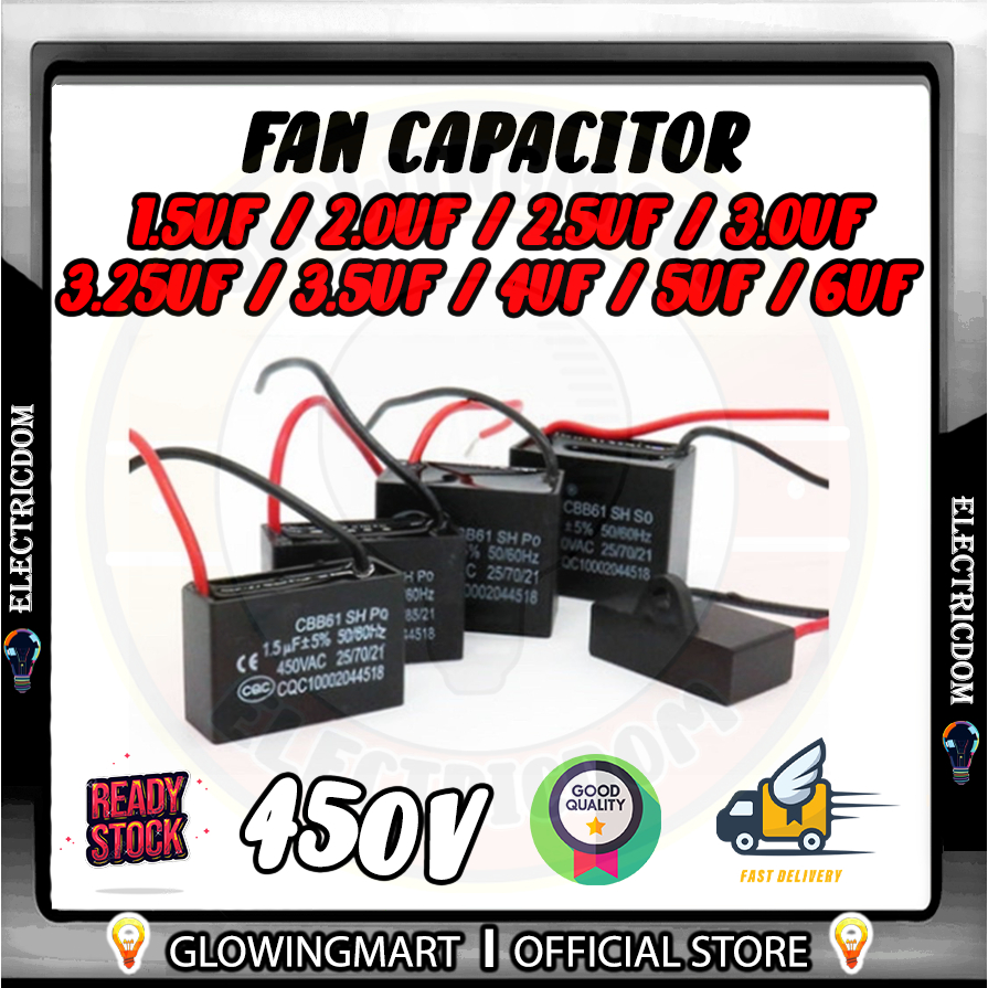 Fan Capasitor kapasitor kipas siling Motor Fan Capacitor 1.5uf/2uf/2 ...