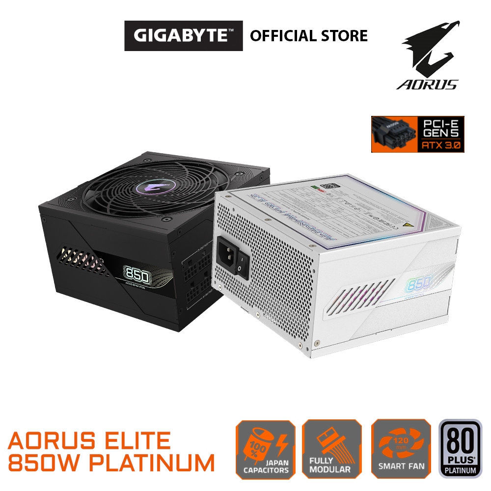 Gigabyte AORUS ELITE 850W 80+ Platinum Full Modular PCIe 5.0 & ATX 3.0 ...