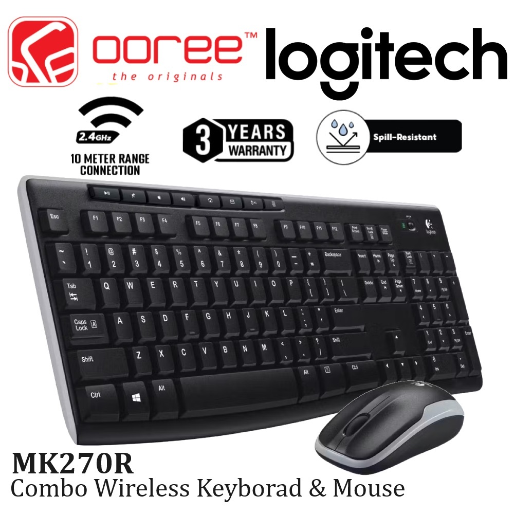 Logitech Mk270r 2 4ghz Wireless Keyboard And Mouse Combo Set With Long Battery Life Spill