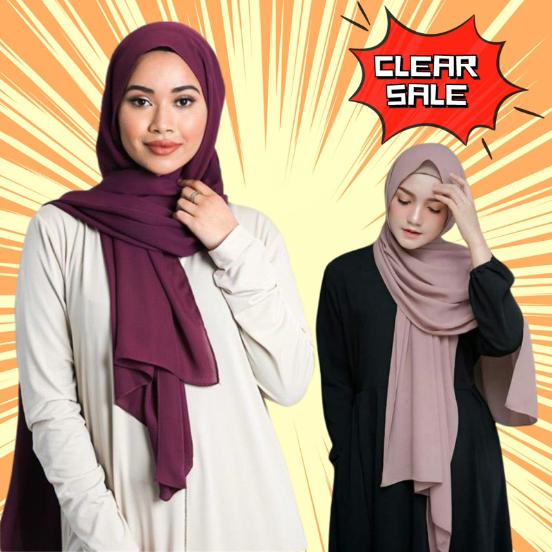 [031] SHAWL CHIFFON PLAIN. SAIZ 1.7M | Shopee Malaysia