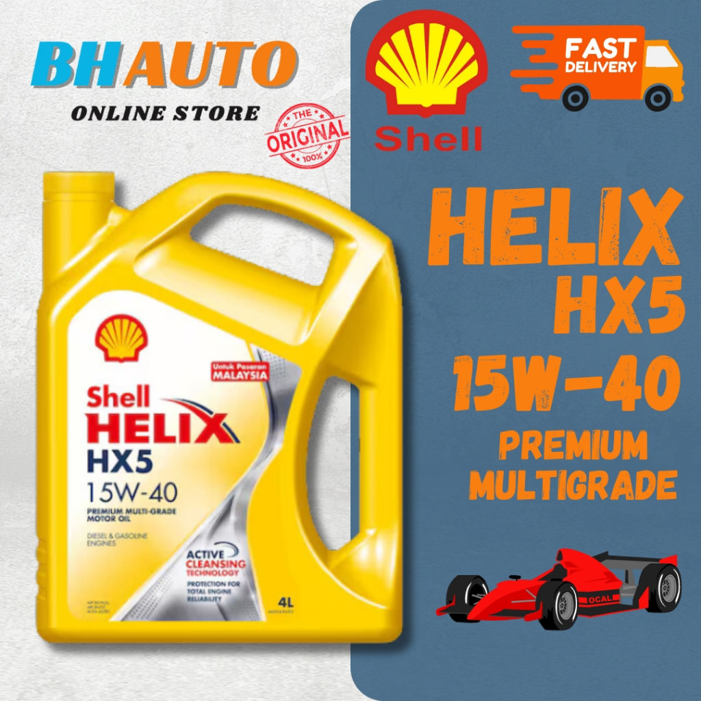 SHELL HELIX HX5 15W-40 PREMIUM MULTIGRADE ENGINE OIL (4L) | Shopee Malaysia