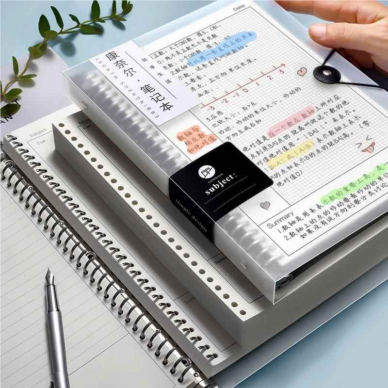 B4/A5 Loose-leaf Removable Transparent Binder Cover Grid Blank Writting ...
