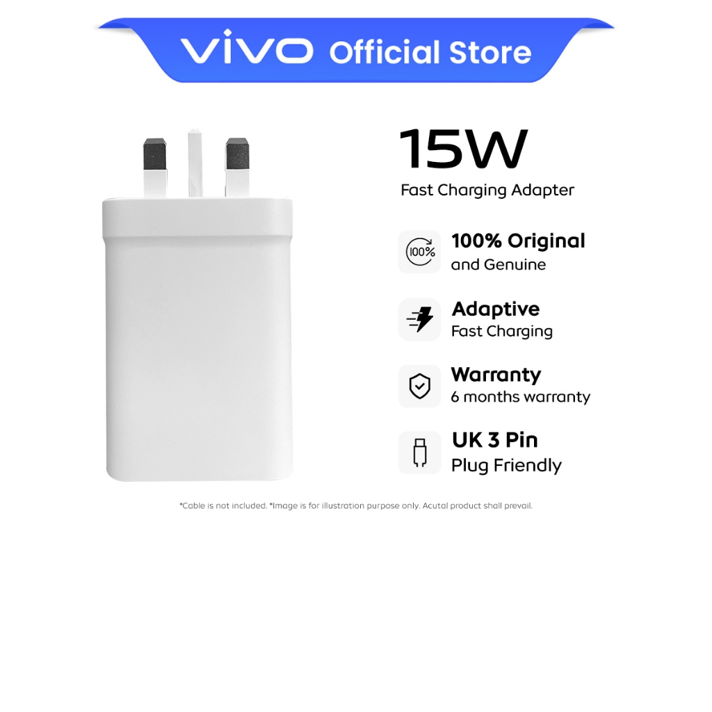 vivo Fast Charger Power Adapter UK 3-Pin (15W) | Shopee Malaysia