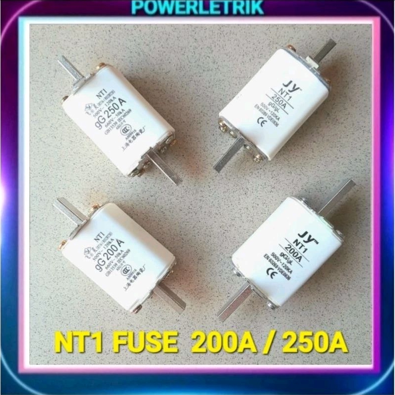 NT1 200A/250A BLADE FUSE LINK gL/gG CERAMIC CARTRIDGE FUSE 500V 120KA ...
