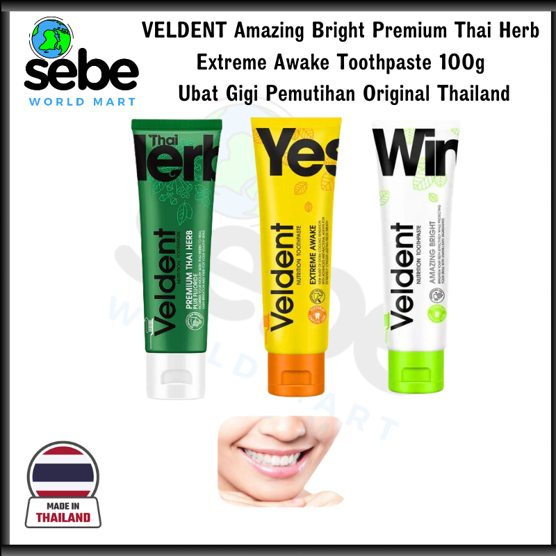 VELDENT Amazing Bright Premium Thai Herb Extreme Awake Toothpaste 100g ...