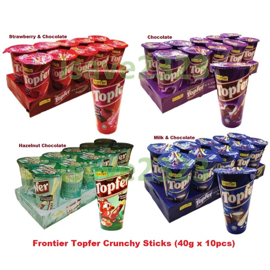 Frontier Topfer Crunchy Sticks (40gx10pcs) - Chocolate / Hazelnut ...