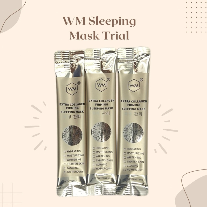 WM EXTRA COLLAGEN SLEEPING MASK ORIGINAL TRIAL 1 SACHET. BUY 15 FREE 2 ...