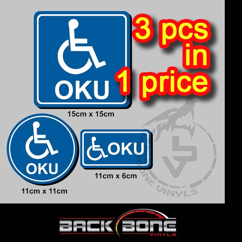 OKU Pemandu OKU 3pcs Sticker Set for Safety Car Sticker (*non ...