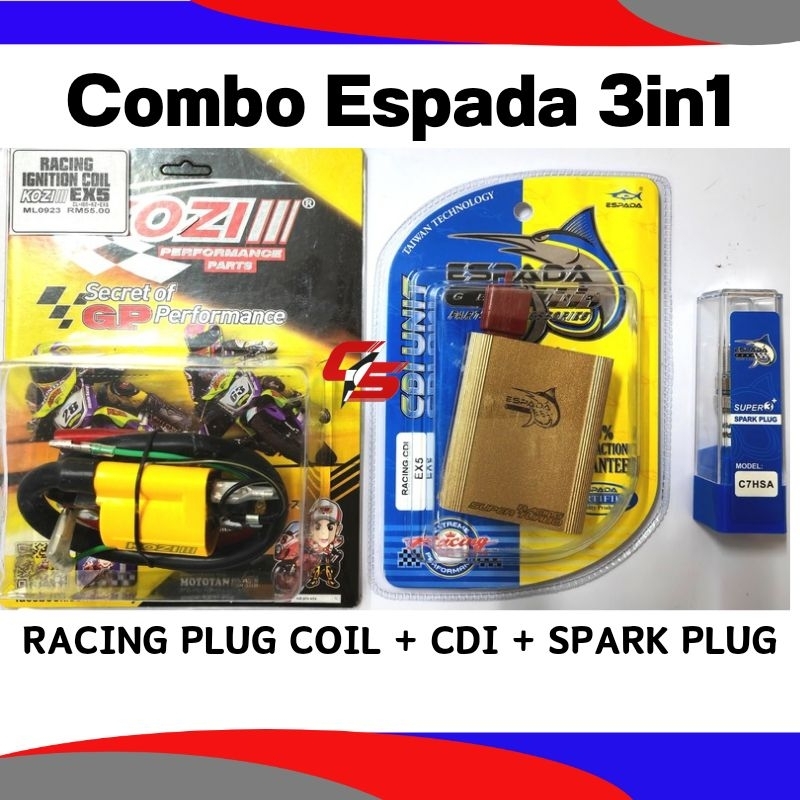 EX5 ESPADA Racing CDI Adjustable +Spark Plug Super3 +APIDO Plug Coil ...