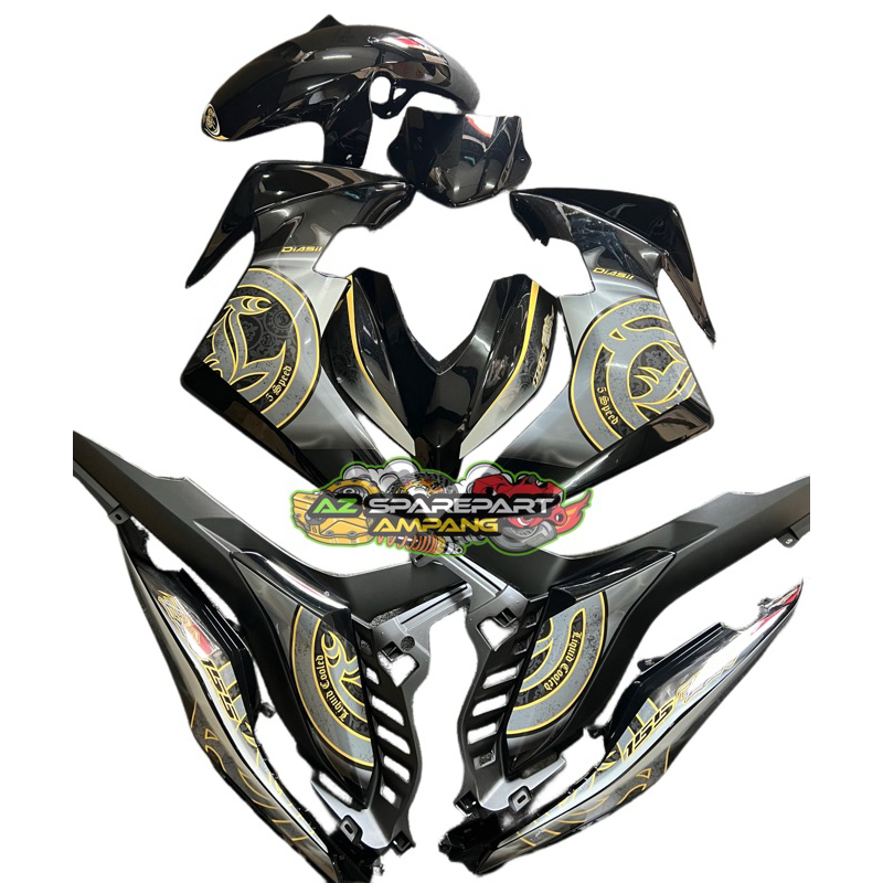 COVERSET YAMAHA Y16/ABS Y16v1 HITAM BATIK GOLD | Shopee Malaysia