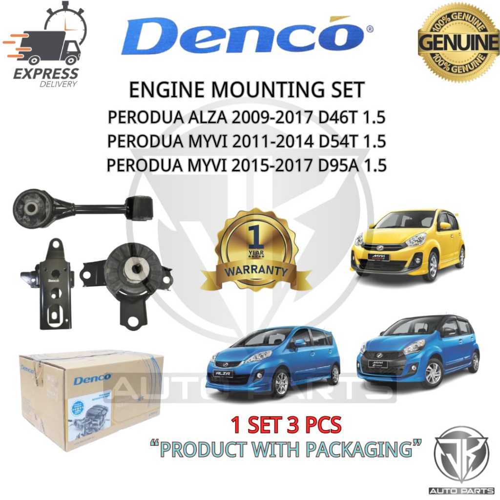 #DENCO#ENGINE MOUNTING SET PERODUA ALZA 1.5,MYVI LAGIBEST/ICON 1.5 (MK ...