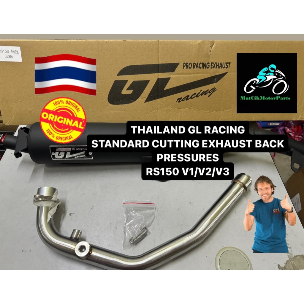 GL RACING STANDAR CUTTING EXHAUST PIPE BACK PRESSURE HONDA RS150 V1 ...