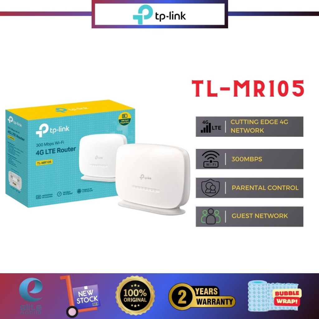 TP-Link (MR105) 4G LTE Router Sim Card Modem Wi-Fi Router Support ...