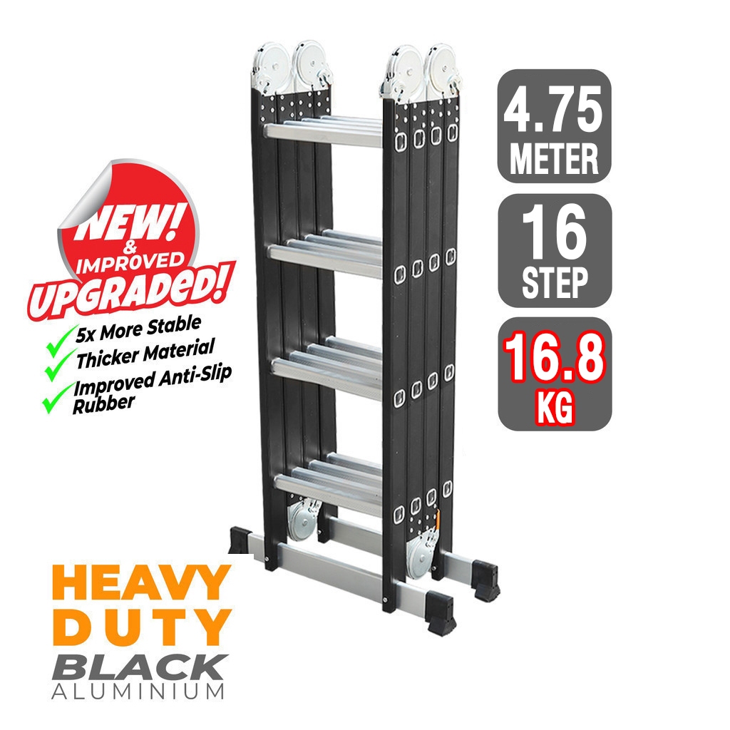 🚀Fast delivery🚀Aluminium Folding ladder 4.7m/3.7m Folding ladder 4x5 ...