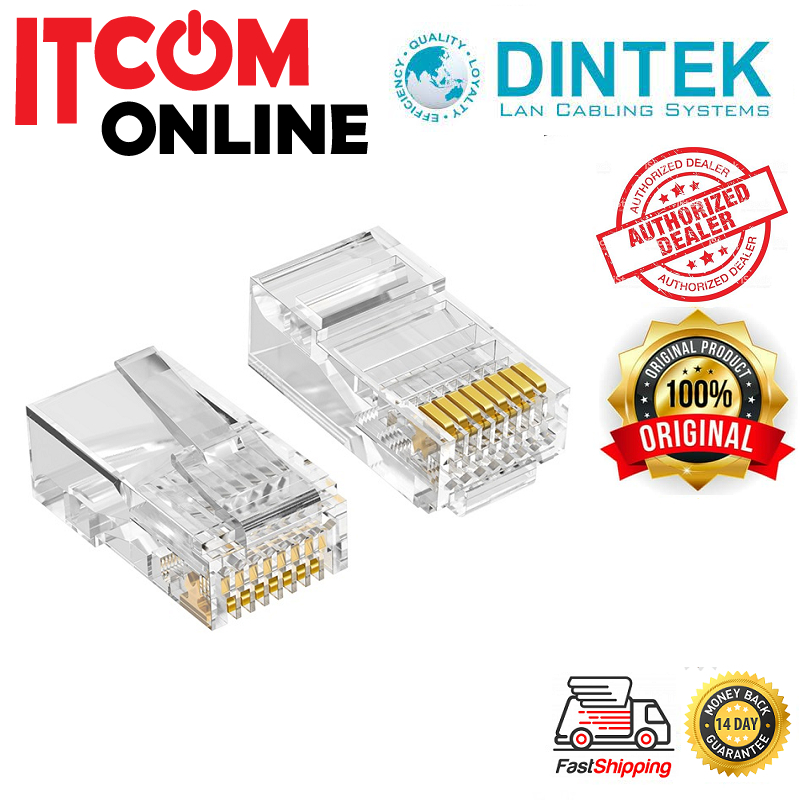 DINTEK CAT5E CAT6 RJ45 MODULAR PLUG CONNECTOR (1501-88052)(1501-88054 ...