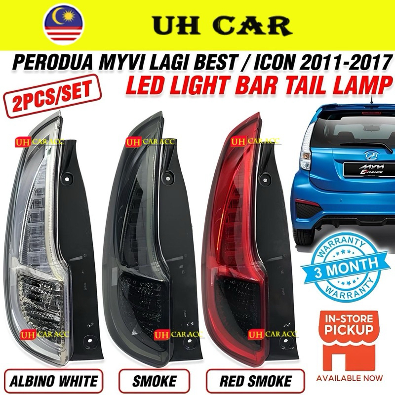 Perodua Myvi Lagi Best Icon 2012-2017 Led Light Bar Rear Tail Lamp ...