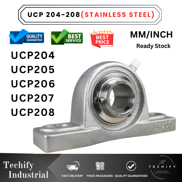 STAINLESS STEEL UCP204 UCP205 UCP206 UCP207 UCP208 MM & INCH PILLOW BLOCK BEARING UCP | Shopee ...
