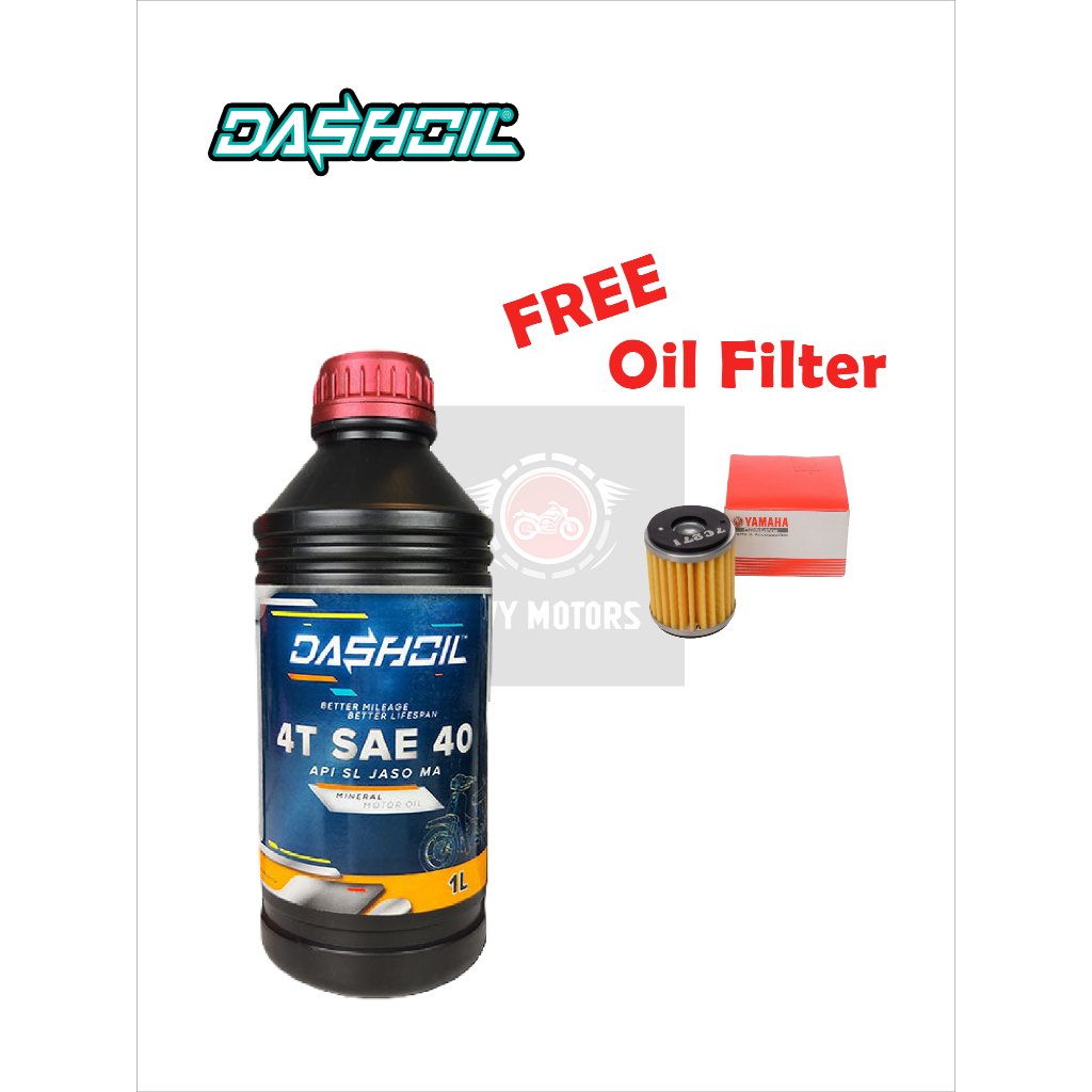 (FREE OIL FILTER) DASHOIL 1L 4T SAE 40 MINERAL MOTOR OIL | Shopee Malaysia